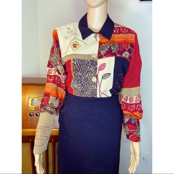 Tops | Mixed Print Blouse | Poshmark